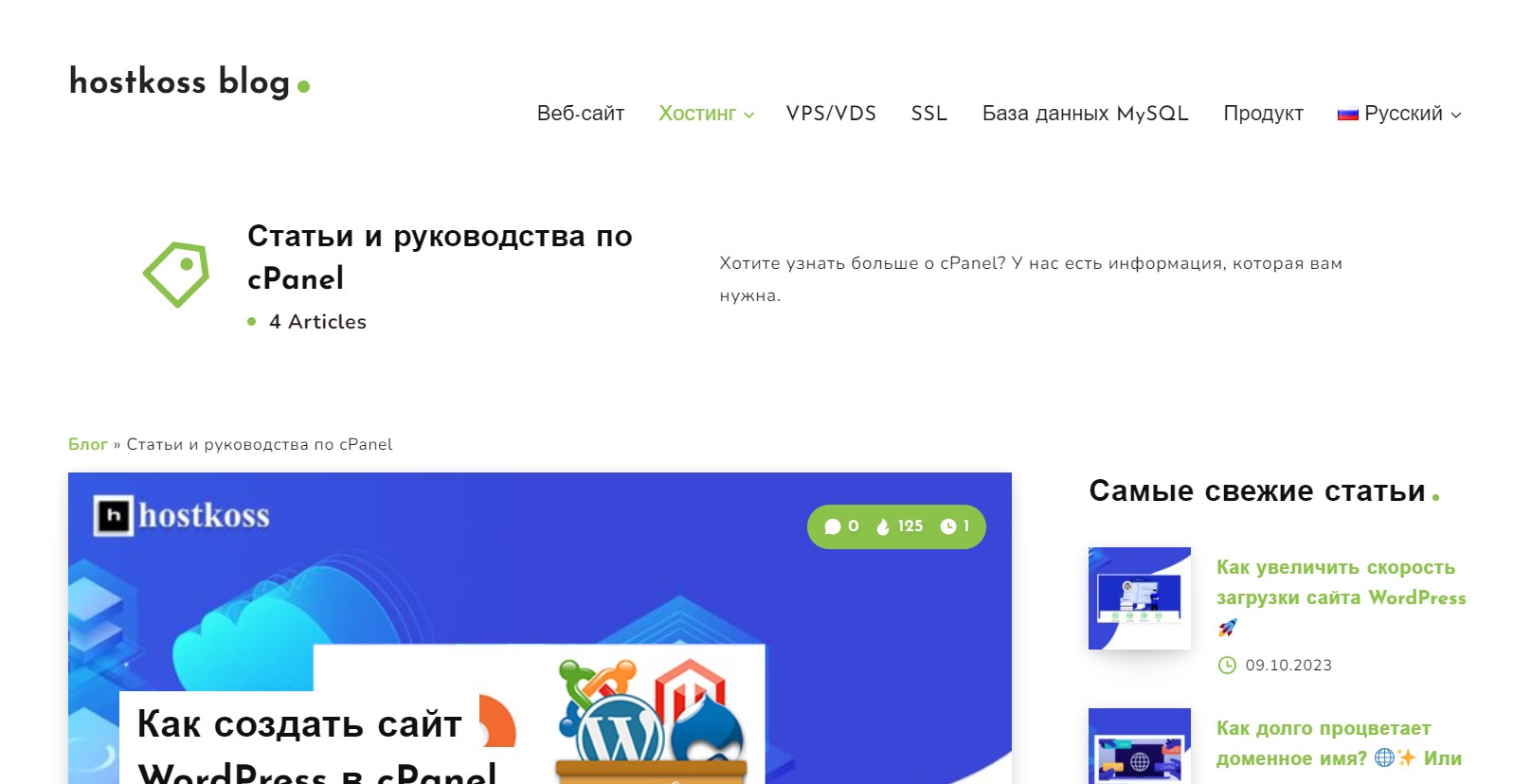Articles and manuals on cPanel — hostkoss blog